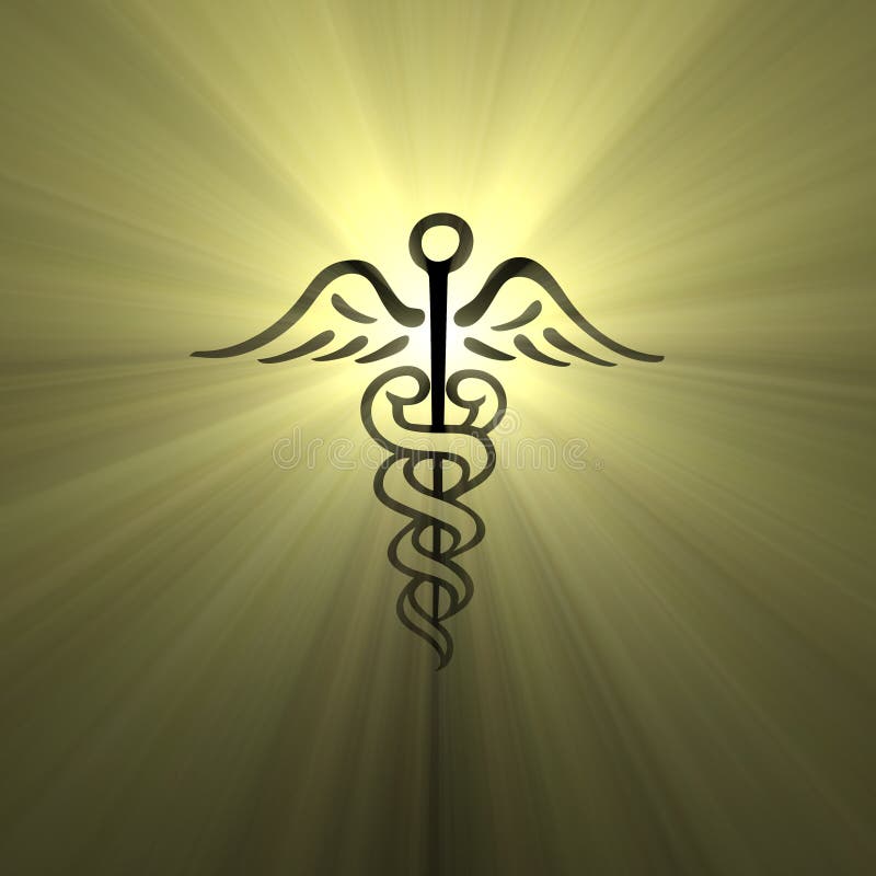 Alargamento Da Luz Do Símbolo De Hermes Do Caduceus Ilustração Stock ...