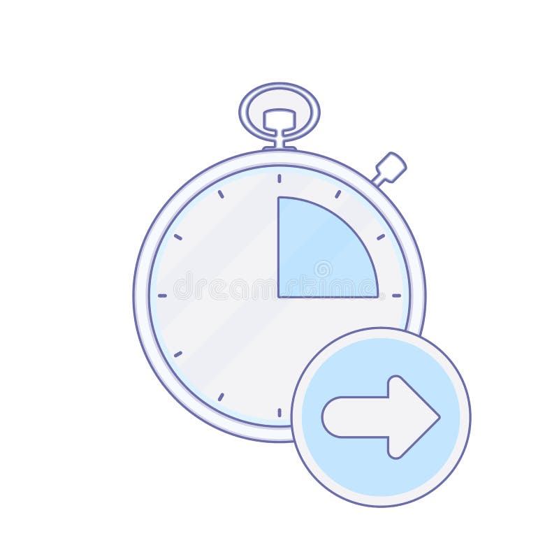 Arrow, and Clock, Time Management Symbol Line Icon, Vector Illustration ...