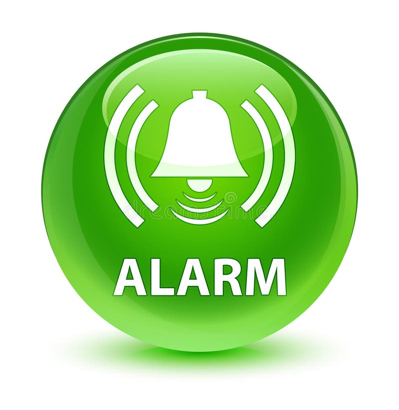 Alarm (bell Icon) Glassy Green Round Button Stock Illustration ...