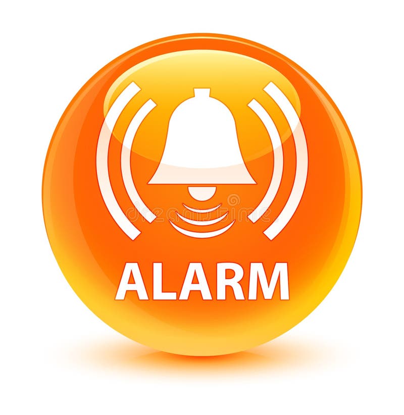 Alarm (bell Icon) Glassy Orange Round Button Stock Illustration ...