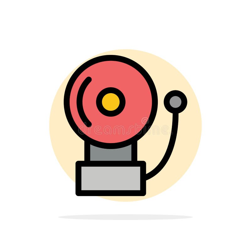 Alarm, Bell, School Abstract Circle Background Flat Color Icon Stock ...