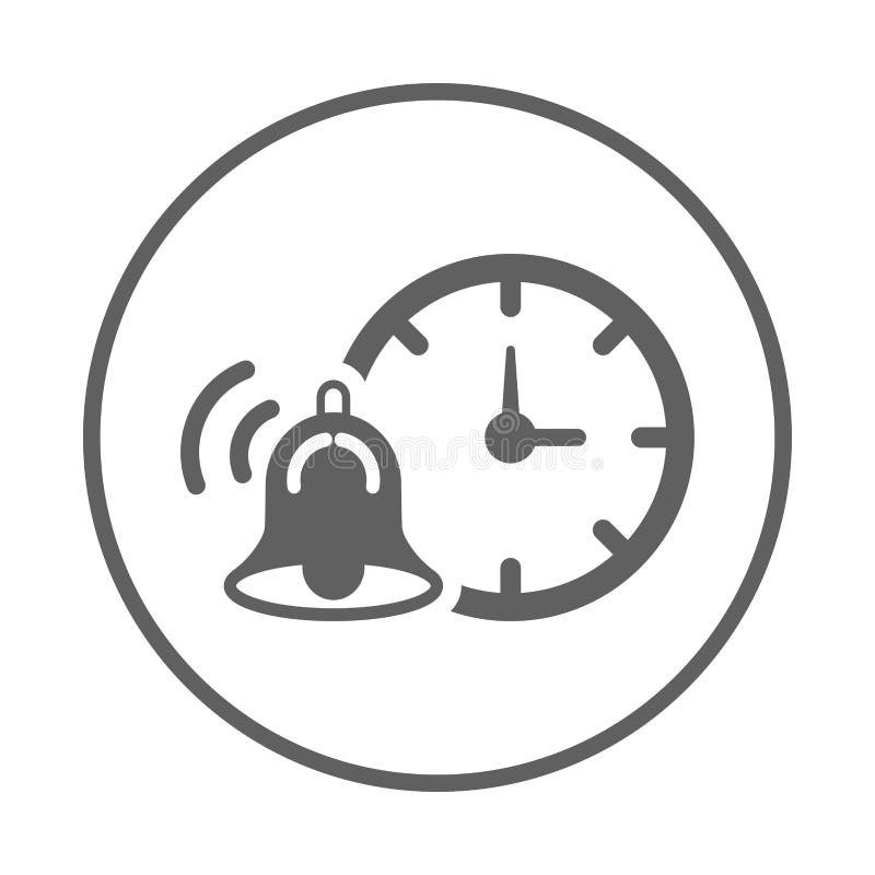 Alarm, Bell, Timer Icon. Gray Vector Graphics Stock Illustration ...