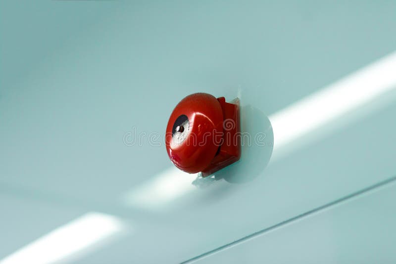 Alarm bell on wall stock image. Image of escape, electronic - 114215401