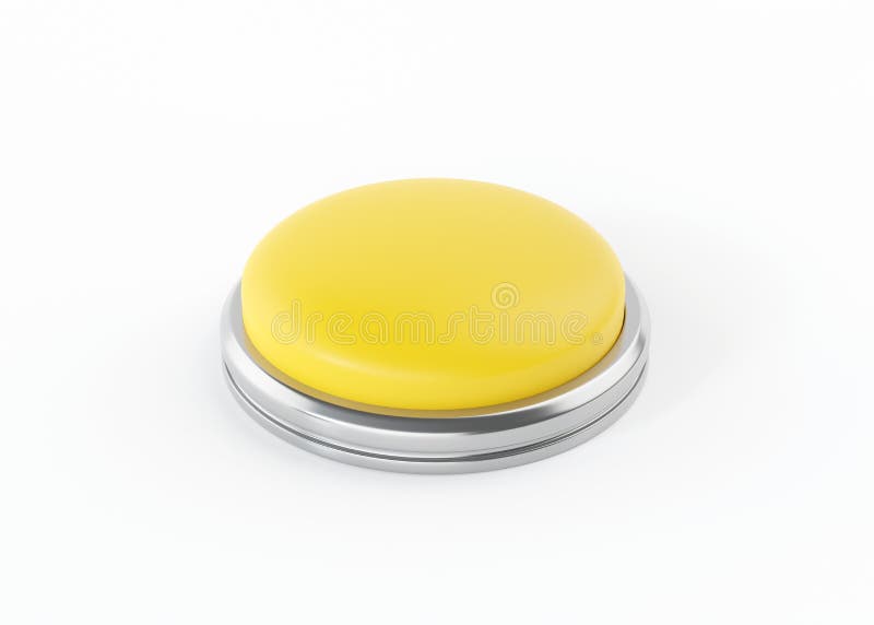 Alarm Button 3d Render Icon - Start Yellow Simple Circle with Switch ...