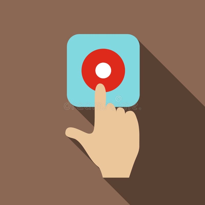 Alarm Button Icon, Flat Style Stock Illustration - Illustration of ...