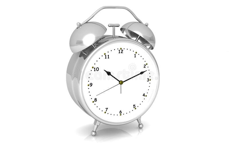 Analog Alarm Clock Showing Nine O`clock, 9pm or 9 am Isolated on White ...