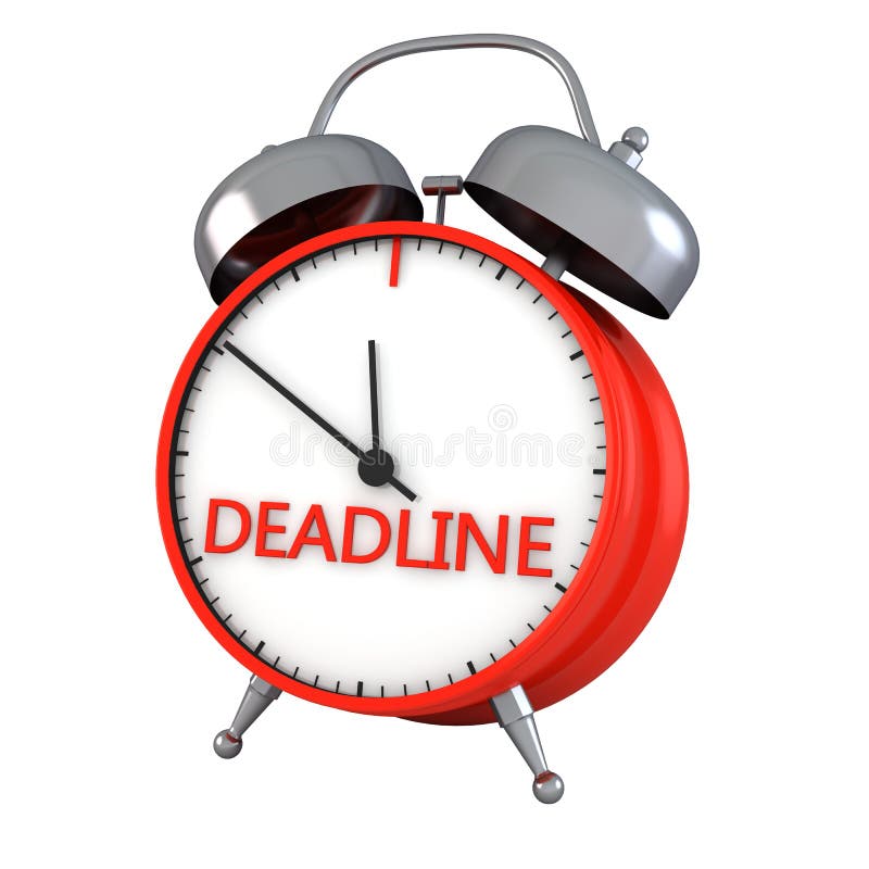 Alarm clock with DEADLINE stock illustration. Illustration of circle ...