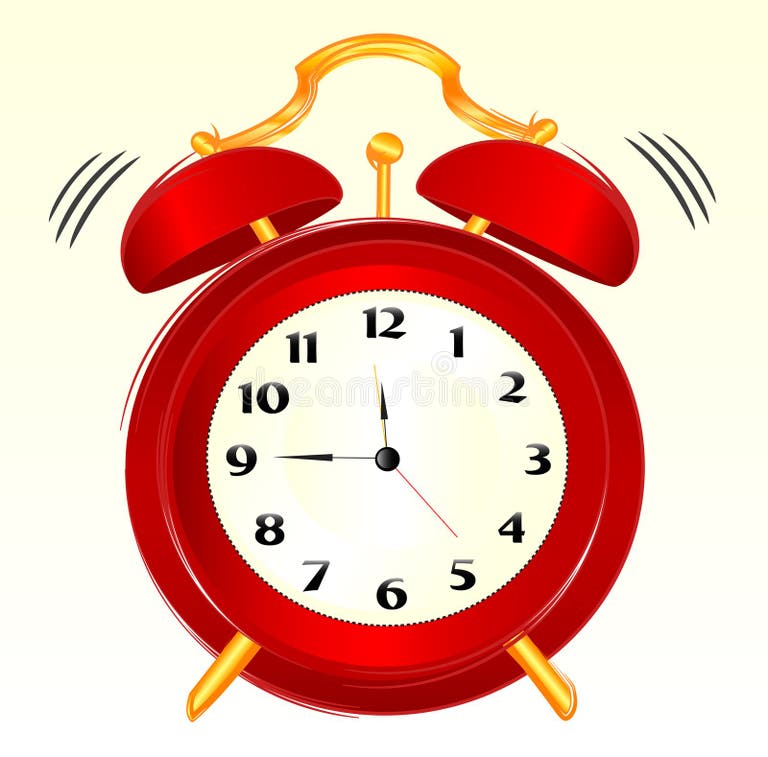 Red Ringing Vintage Alarm Clock Stock Illustrations – 506 Red Ringing ...