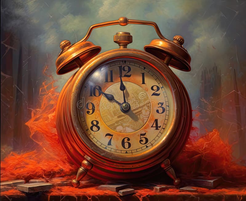 Alarm Clock on Abstract Futuristic Colored Background. Generative Ai ...