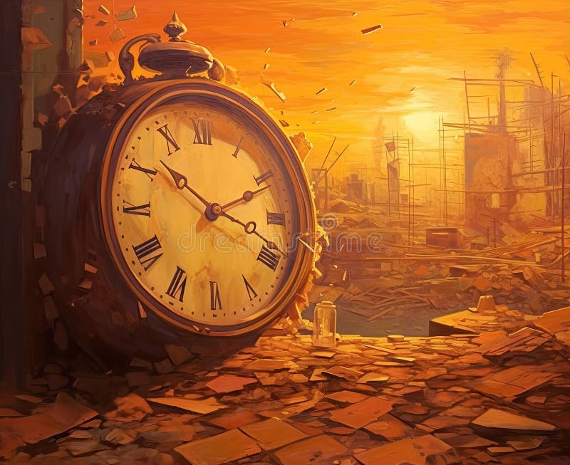 Alarm Clock on Abstract Futuristic Colored Background. Generative Ai ...