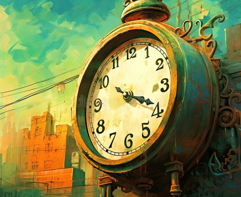 Alarm Clock on Abstract Futuristic Colored Background. Generative Ai ...