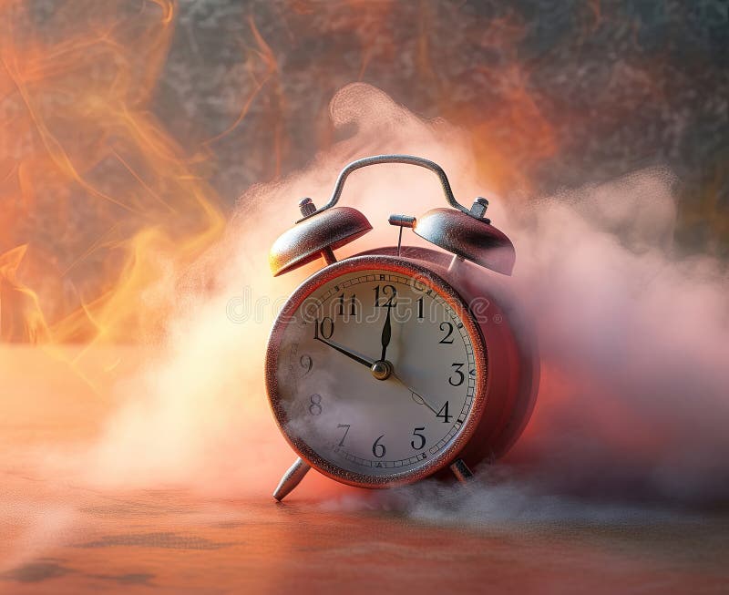 Alarm Clock on Abstract Futuristic Colored Background. Stock ...