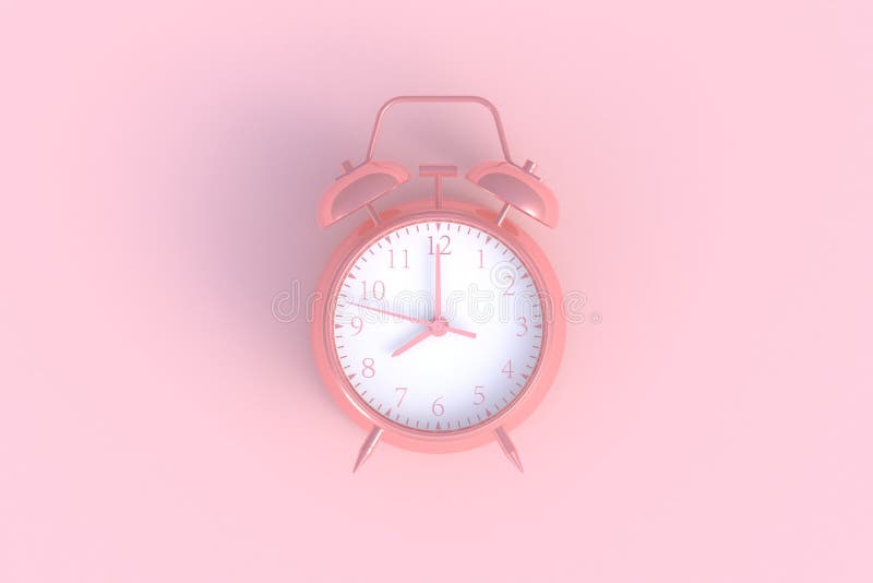 Alarm Clock Abstract Minimal Pink Background Stock Image - Image of ...