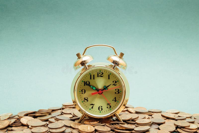 Alarm clock stock photo. Image of coins, rich, fortune - 133016530