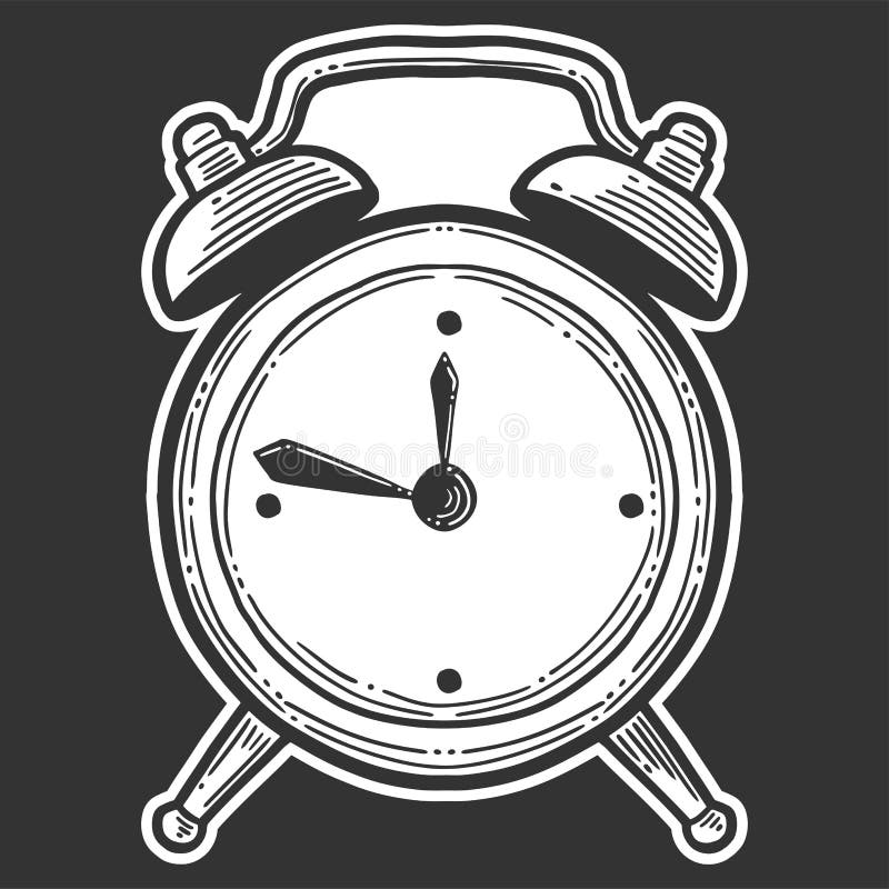 Alarm Clock, Analog Watches. Vector in Doodle and Sketch Style Stock ...