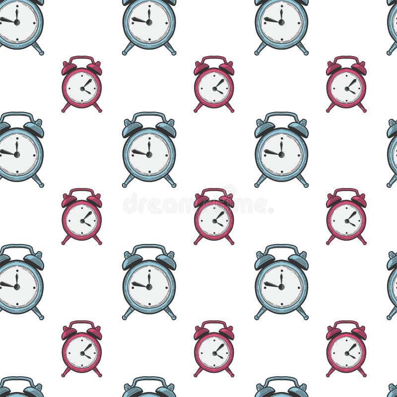 Alarm Clock, Analog Watches. Vector in Doodle and Sketch Style Stock ...