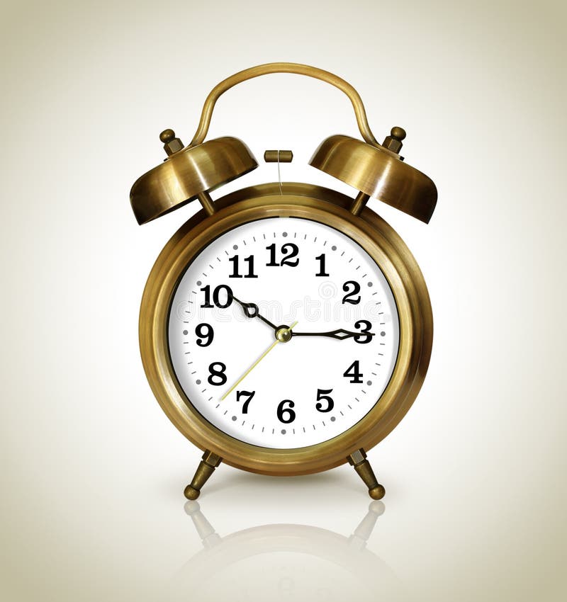 Alarm clock, antique gold stock image. Image of black - 19509803