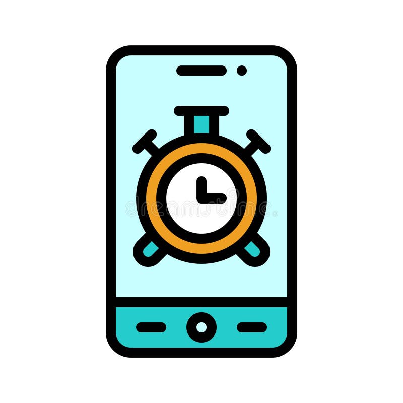 Alarm Clock App Icon, Mobile Application Vector Illustration Stock ...