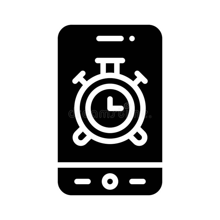 Alarm Clock App Icon, Mobile Application Vector Illustration Stock ...