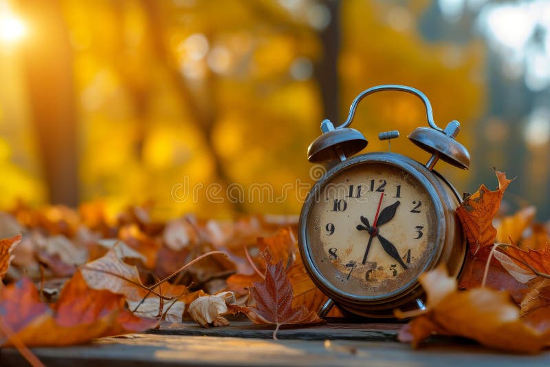 Alarm Clock Autumn. Generate Ai Stock Image - Image of time, nature ...