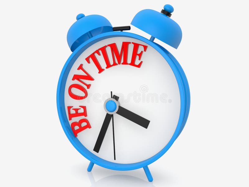 Alarm Clock with Be on Time Concept Stock Illustration - Illustration ...