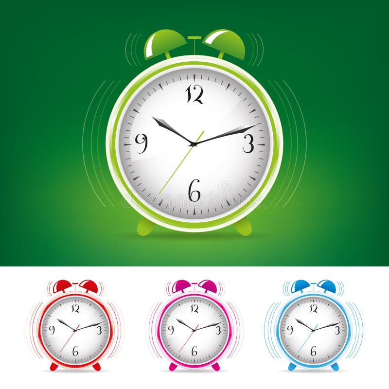 Alarm clock stock vector. Illustration of clock, black - 37043849