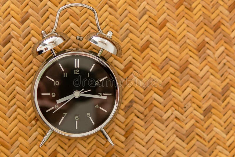 Alarm Clock on Braided Texture. Start Work Concept Stock Photo - Image ...