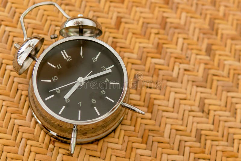 Alarm Clock on Braided Texture. Start Work Concept Stock Image - Image ...