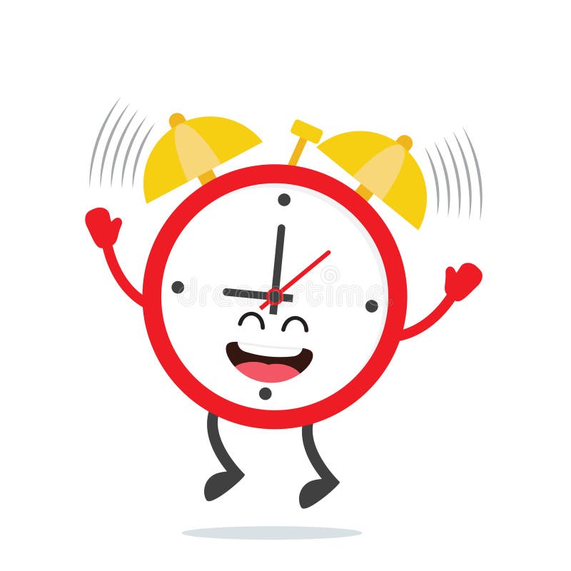Alarm Clock in Cartoon Style Stock Vector - Illustration of white ...