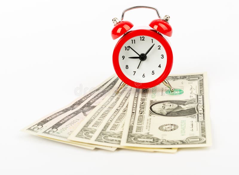 Clock on Cash stock photo. Image of twenty, paper, horizontal - 9264824