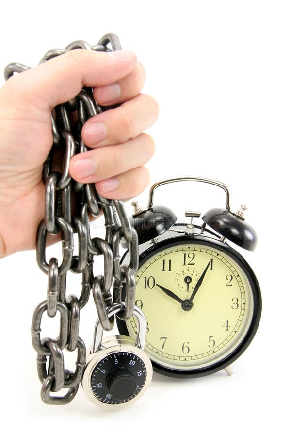 Arm chained with a clock stock photo. Image of escape - 35260852