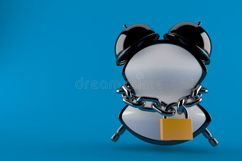 Alarm Clock with Chain and Padlock Stock Illustration - Illustration of ...