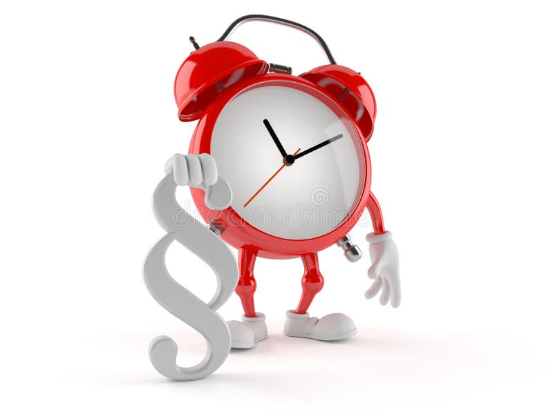 Alarm Clock Character with Paragraph Symbol Stock Illustration ...
