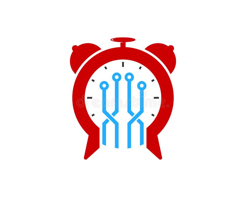 Alarm Clock with Circuit Technology Inside Stock Vector - Illustration ...