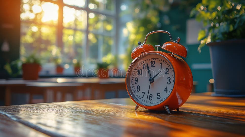 The Alarm Clock is on the Classroom Stock Illustration - Illustration ...