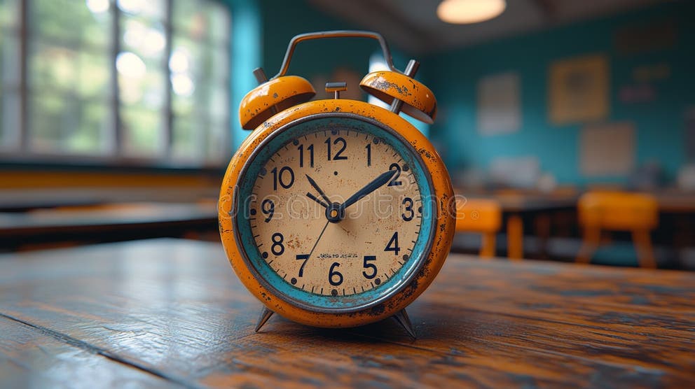 The Alarm Clock is on the Classroom Stock Illustration - Illustration ...