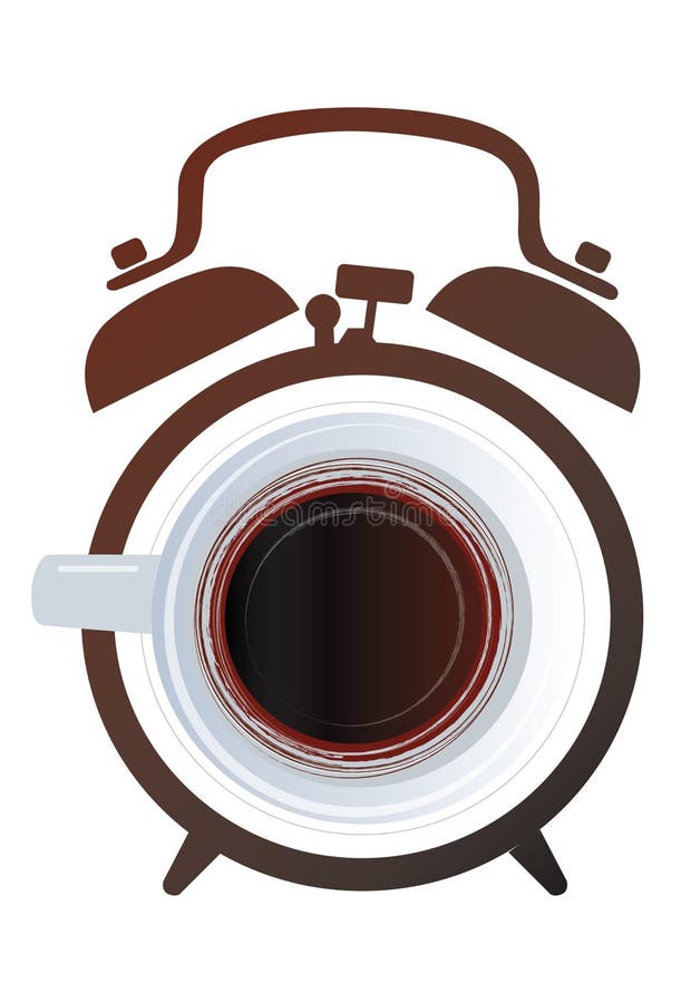 Alarm clock coffee stock vector. Illustration of morning - 55584887