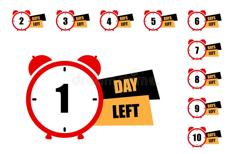 Alarm Clock Countdown Sequence. One Day Left Highlight. Time-sensitive ...
