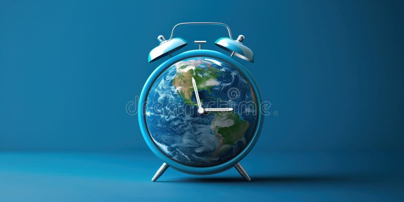 An Alarm Clock Counting Down To Climate Change. Set on a Blue ...