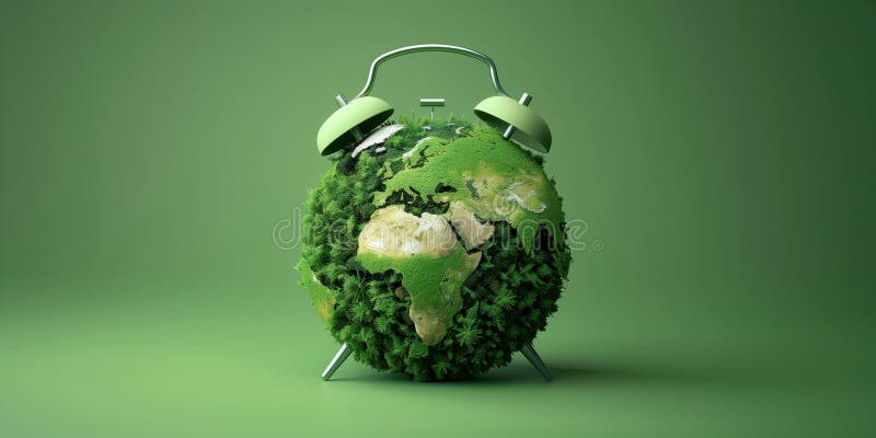 An Alarm Clock Counting Down To Climate Change. Set on a Green ...