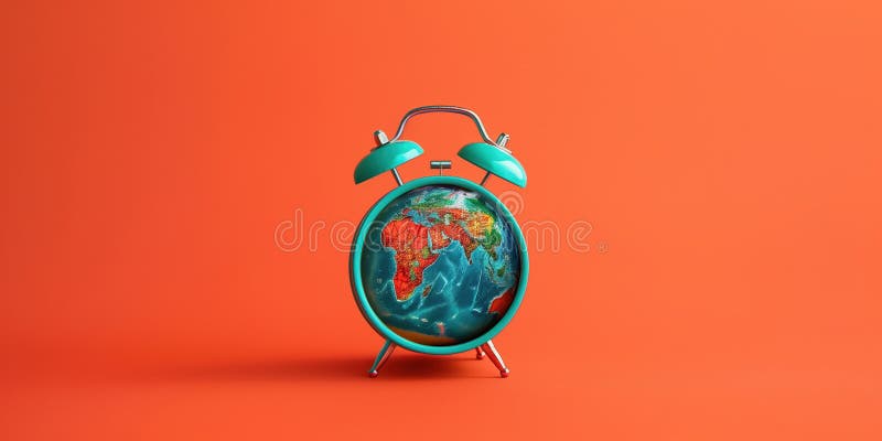 An Alarm Clock Counting Down To Climate Change. Set on a Red Background ...