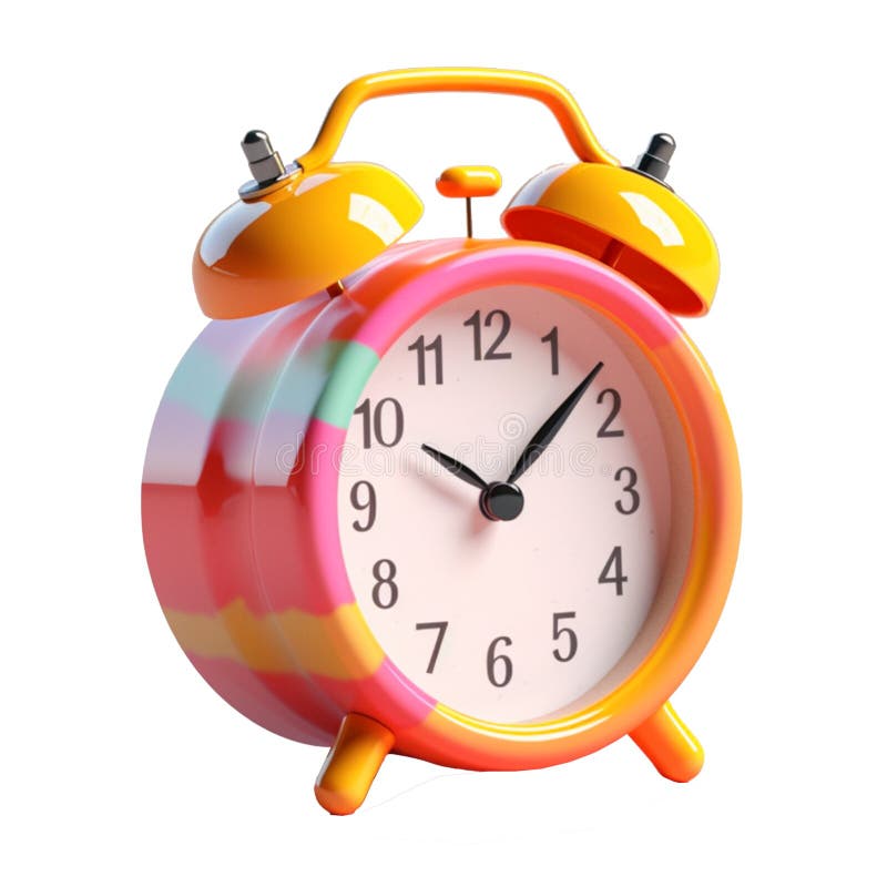 Alarm Clock in 3D Style Trending Color Palette with Generative AI Stock ...