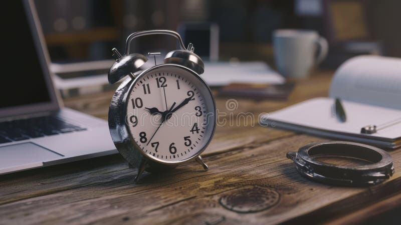 The Alarm Clock on Desk.AI Generated Image Stock Image - Image of alarm ...