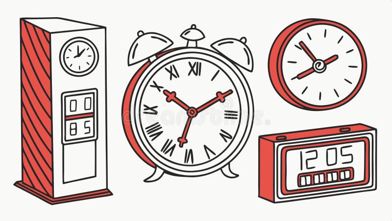 Alarm Clock and Desk Clock Vector, Time Management, Schedule Reminder ...