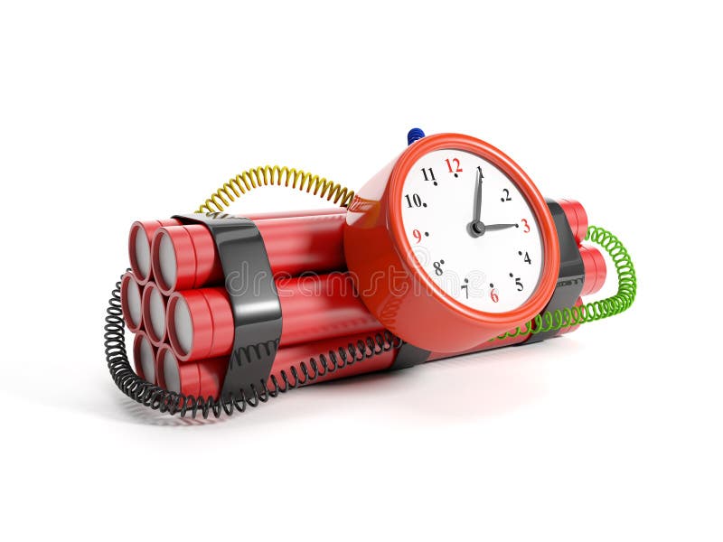 Dynamite Bomb with Clock Timer. Stock Illustration - Illustration of ...