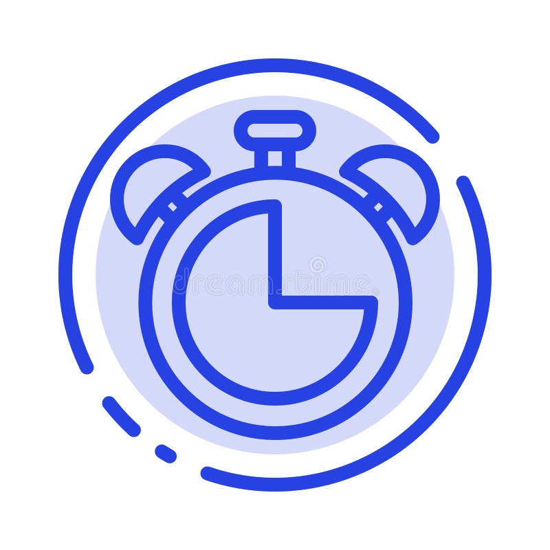 Alarm, Clock, Education, Timer Blue Dotted Line Line Icon Stock Vector ...