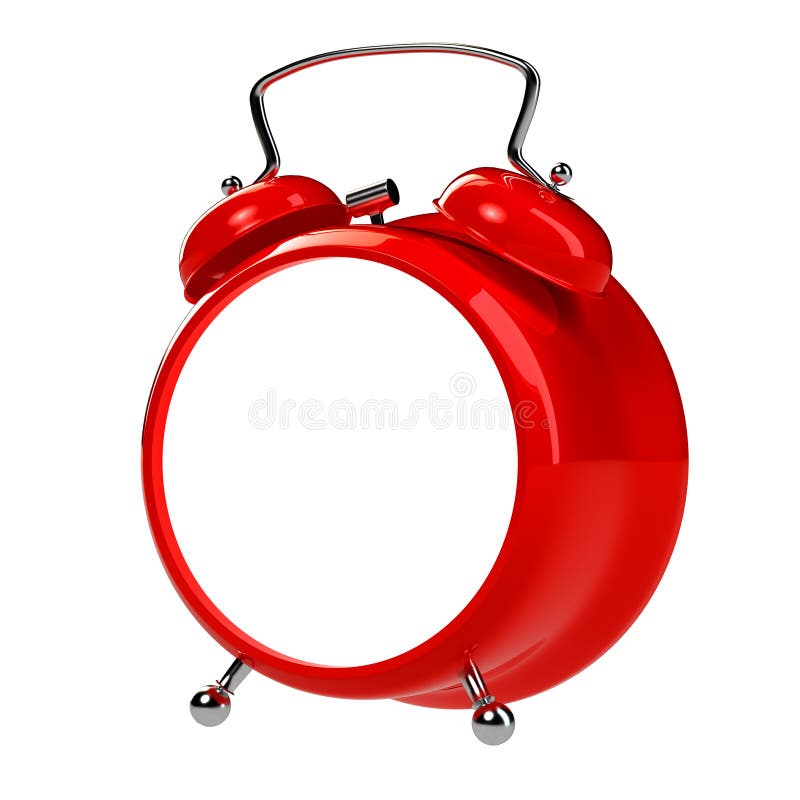 Alarm Clock with an Empty Clock Face on White Background. 3D Stock ...