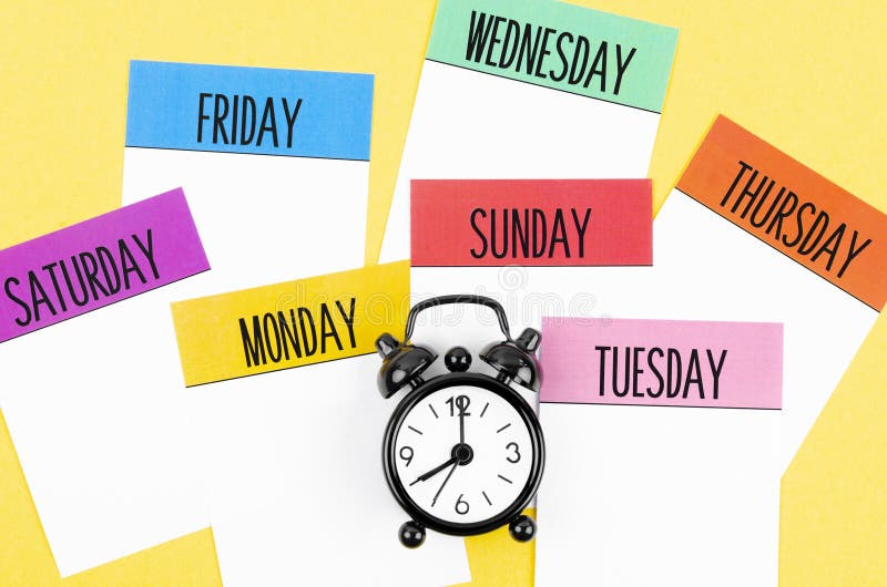 The Alarm Clock with Empty daily Paper Note for Text or Message Stock ...