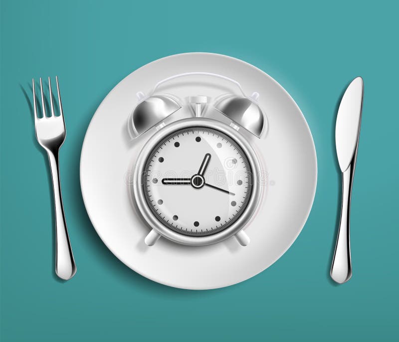 Alarm Clock in an Empty Plate. Diet and Nutrition Stock Vector ... Alarm Clock in an Empty Plate. Diet and Nutrition Stock Vector ...