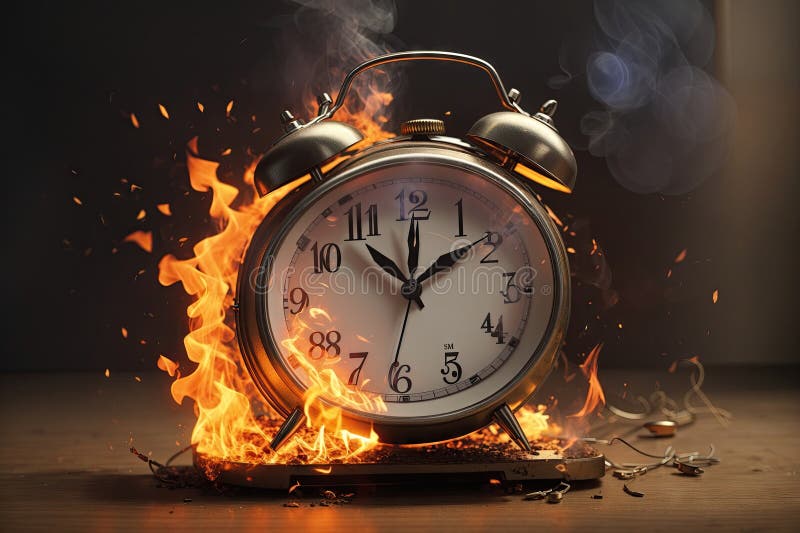 Alarm Clock on Fire. Ai Generative Stock Illustration - Illustration of ... Alarm Clock on Fire. Ai Generative Stock Illustration - Illustration of ...